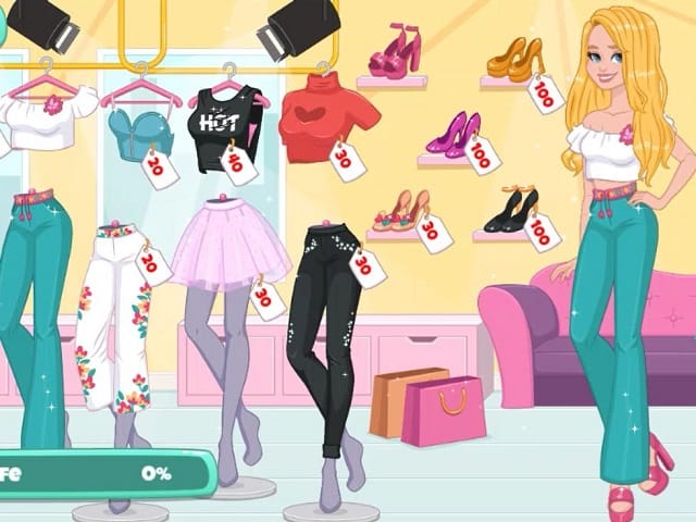 GIRLS PHOTO SHOPPING DRESS-UP online spel | POMU Spelletjes