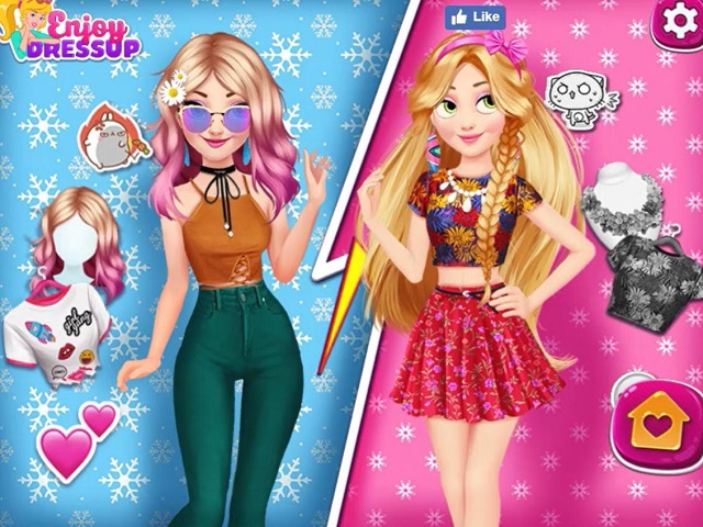 ELSA AND RAPUNZEL PRINCESS RIVALRY online spel | POMU Spelletjes