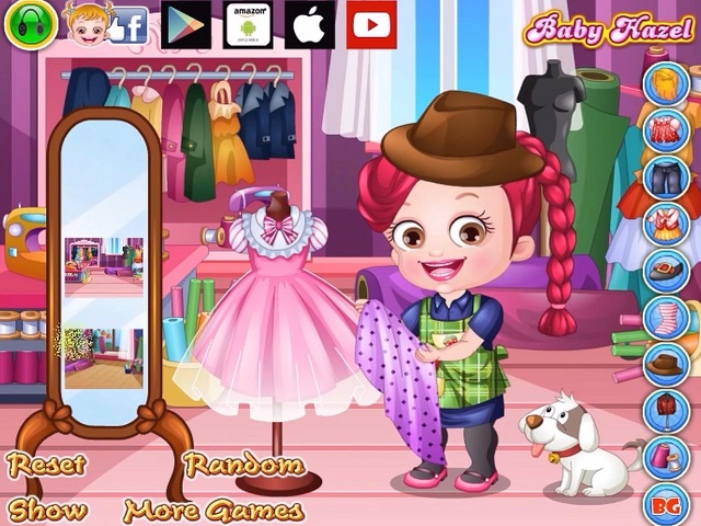 BABY HAZEL DRESSMAKER DRESSUP online spel | POMU Spelletjes